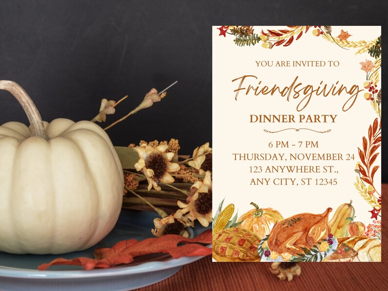 Editable Friendsgiving Invitation Template - Printable ...