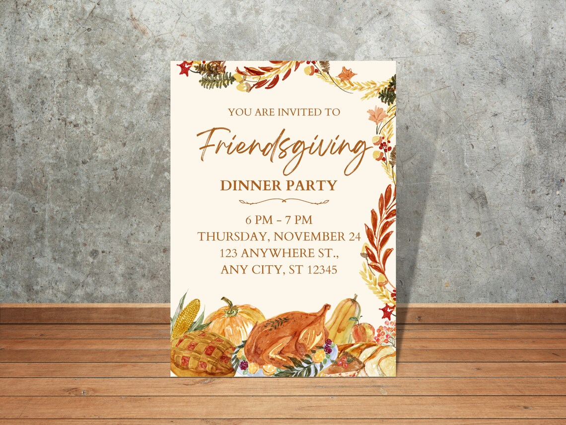 Editable Friendsgiving Invitation Template - Printable ...