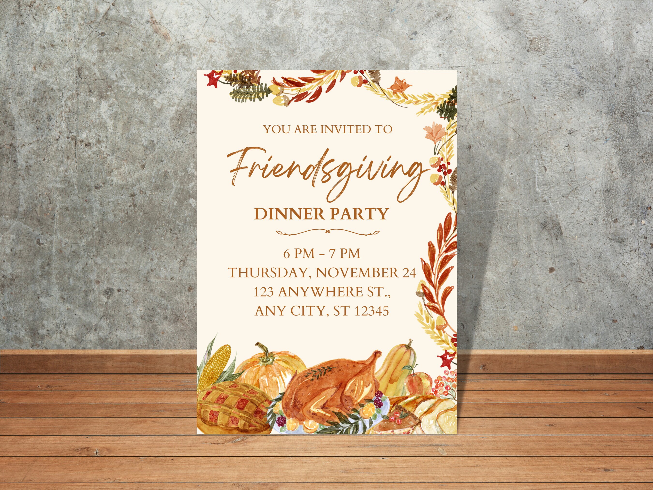 Editable Friendsgiving Invitation Template - Printable ...