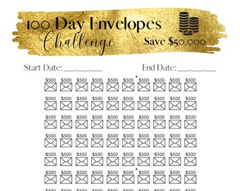 100 Day Envelope Challenge - Save 3,000 - INSTANT DIGITAL DOWNLOAD - Etsy