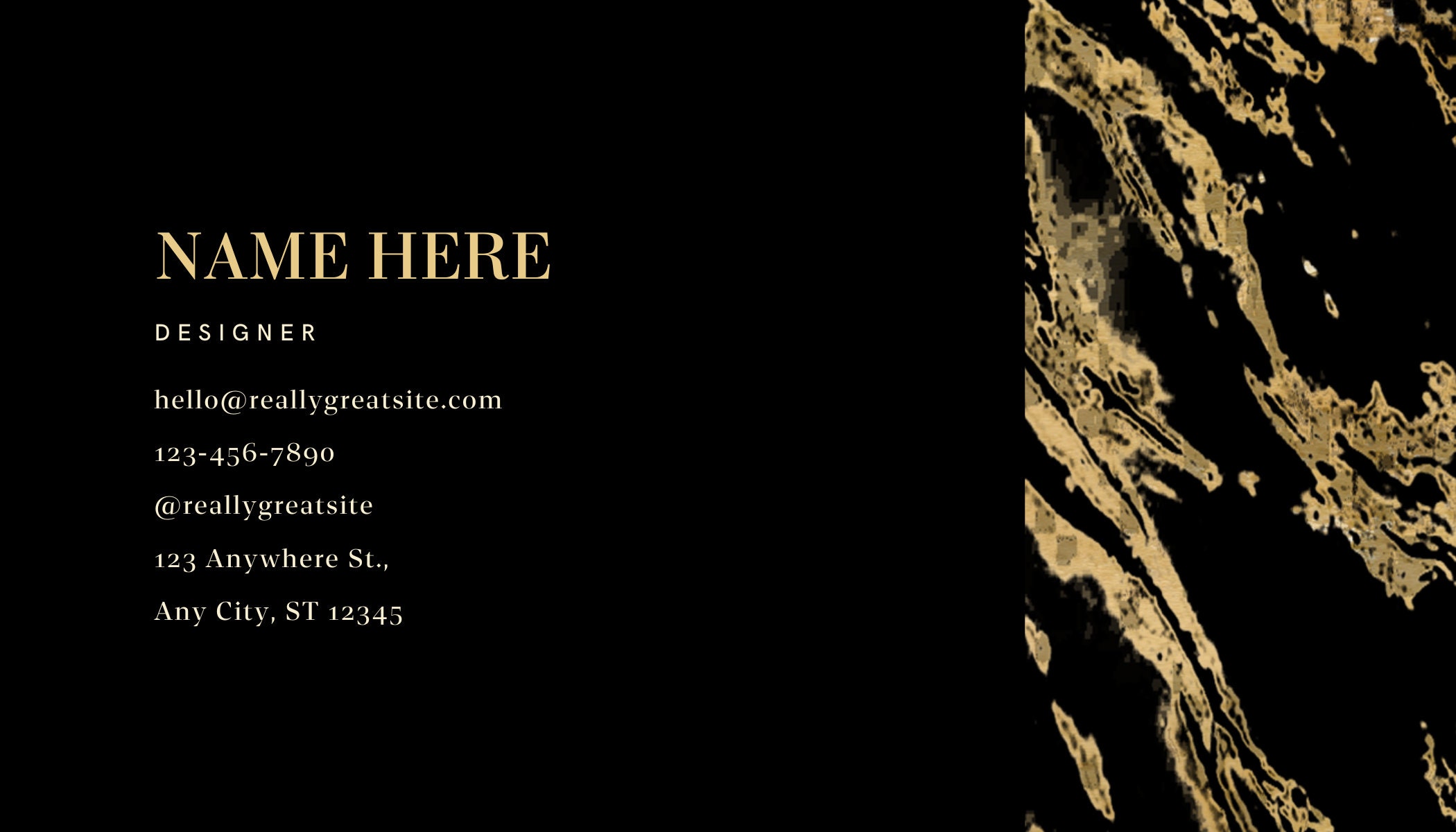 Black and Gold Marble Business Cards - INSTANT DIGITAL DOWNLOAD - Etsy