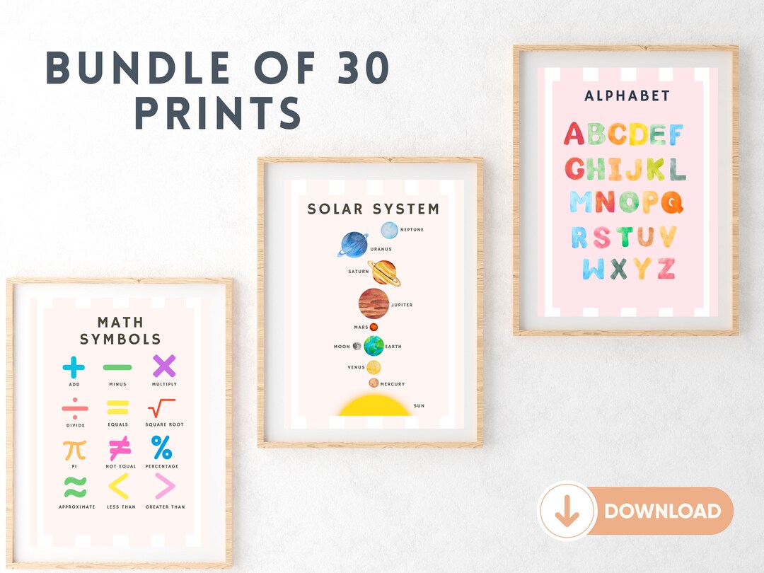 Educational Learning Posters for Kids Set of 30 Printable - Etsy