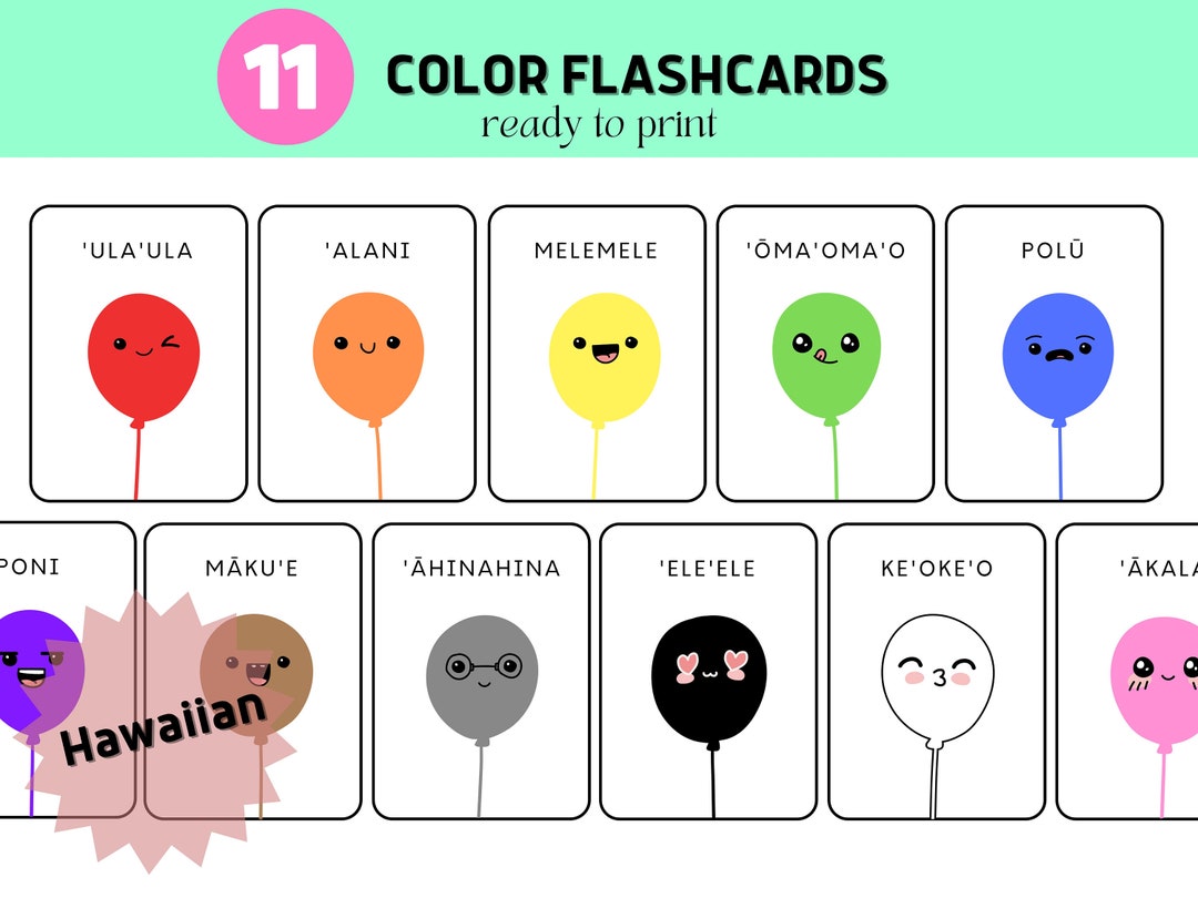 Hawaiian Educational Printable, Colors in Hawaiian, 'Ōlelo Hawai'i ...