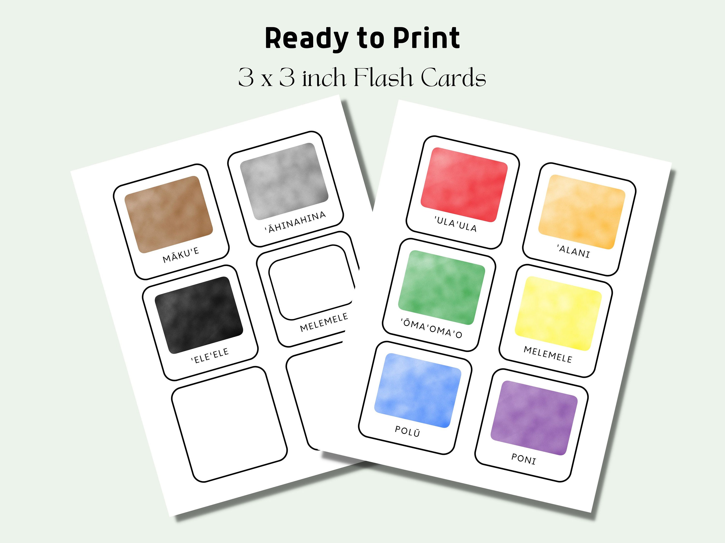 Hawaiian Educational Printable Flash Cards: Hawaiian Alphabet, Numbers ...