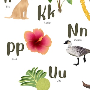 Hawaiian Alphabet Poster, Illustrated Alphabet, Digital Print, ʻŌlelo ...