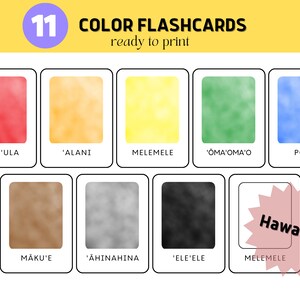 Hawaiian Educational Printable, Colors in Hawaiian, 'Ōlelo Hawai'i ...