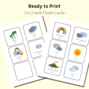 Hawaiian Educational Printable, Weather in Hawaiian, 'Ōlelo Hawai'i ...