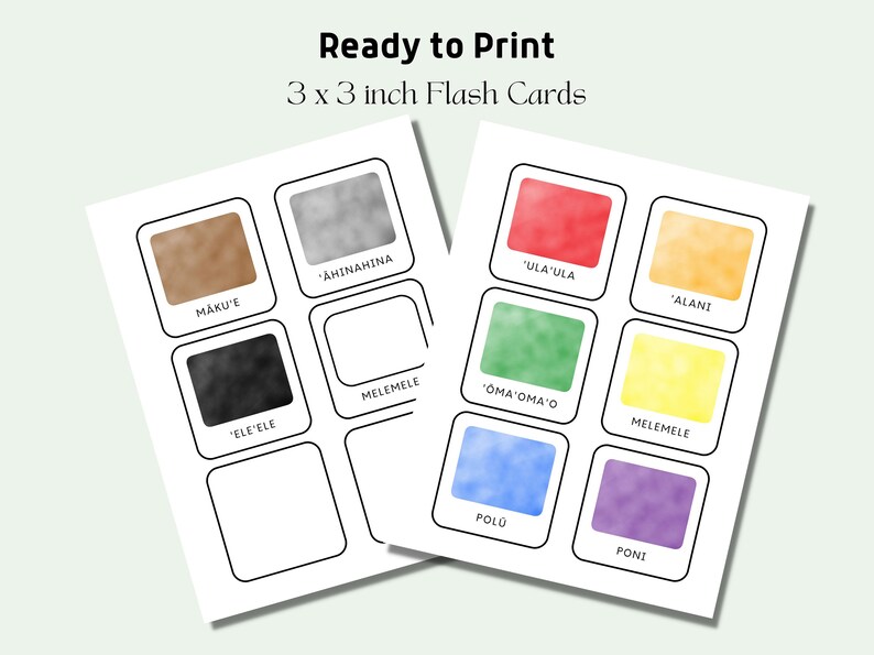 Hawaiian Educational Printable Colors in Hawaiian 'Ōlelo - Etsy