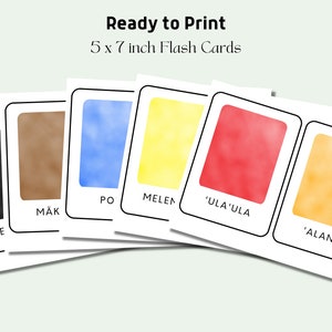 Hawaiian Educational Printable, Colors in Hawaiian, 'Ōlelo Hawai'i ...