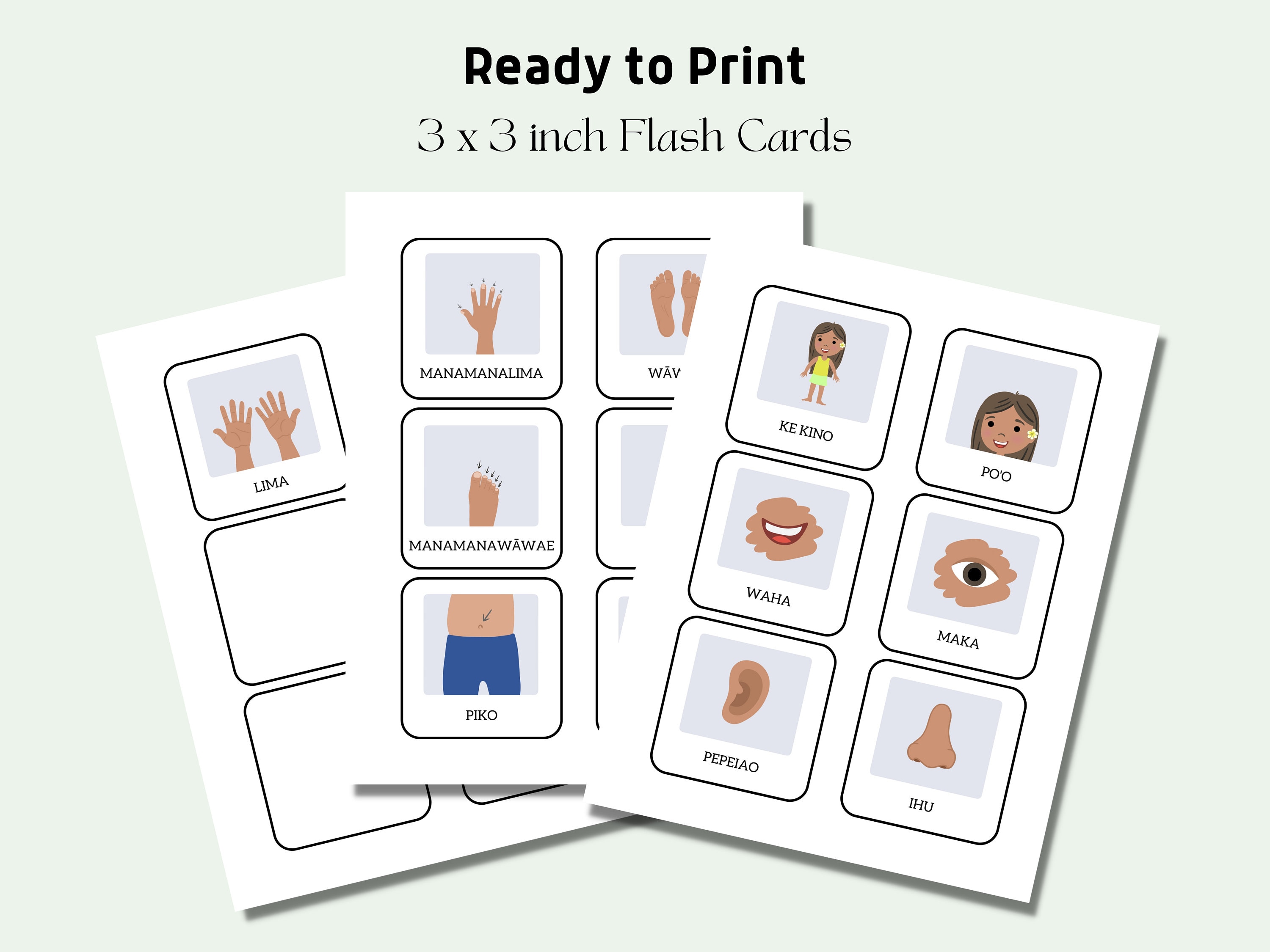 Hawaiian Educational Printable Flash Cards: Hawaiian Alphabet, Numbers ...