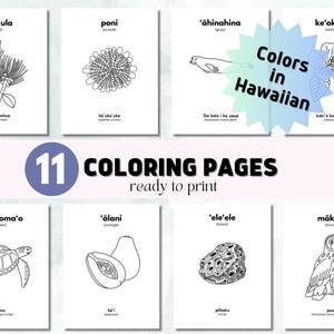 Hawaiian Colors Coloring Pages, Nā Waiho'olu'u, Digital Download ...