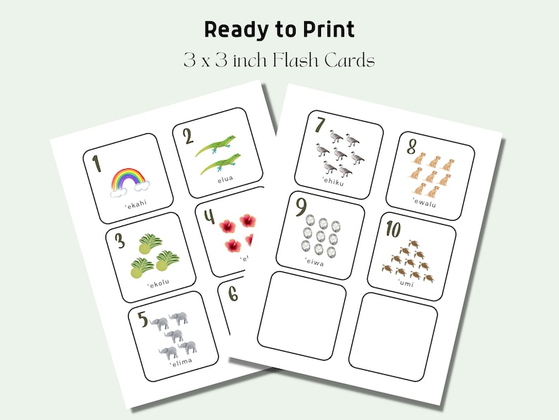 Hawaiian Educational Printable Flash Cards: Hawaiian Alphabet, Numbers ...