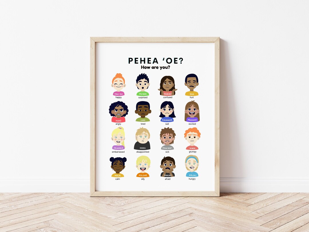 Pehea ʻoe? | How Are You? Hawaiian Emotions & Feelings Chart – ʻŌlelo ...
