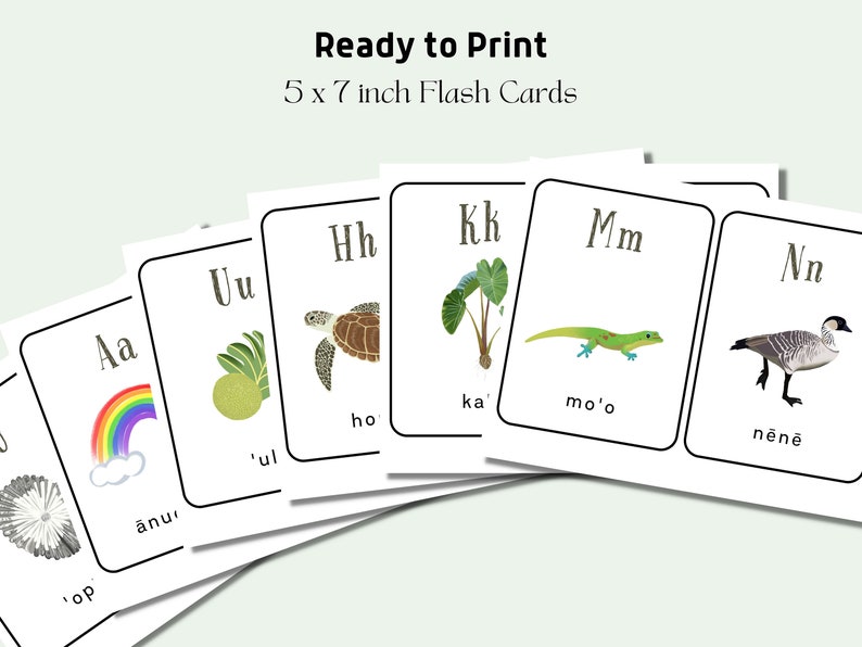 Hawaiian Educational Printable Flash Cards: Hawaiian Alphabet, Numbers ...