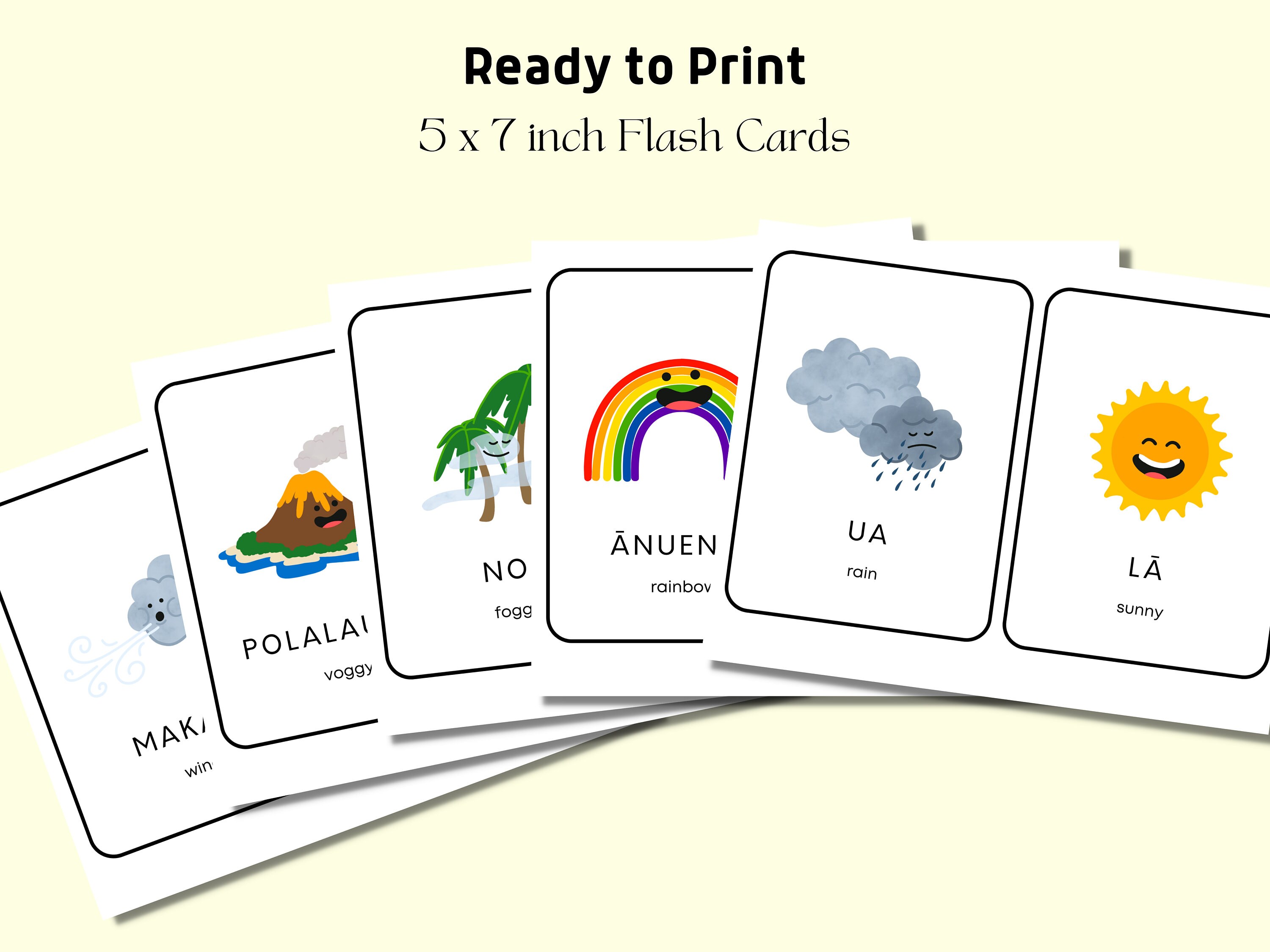 Hawaiian Educational Printable, Weather in Hawaiian, 'Ōlelo Hawai'i ...