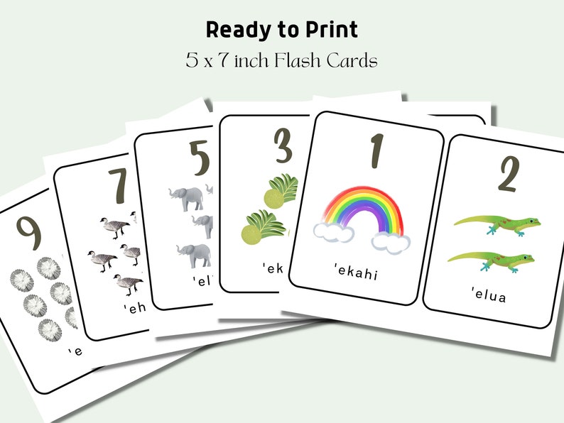 Hawaiian Educational Printable Flash Cards: Hawaiian Alphabet, Numbers ...