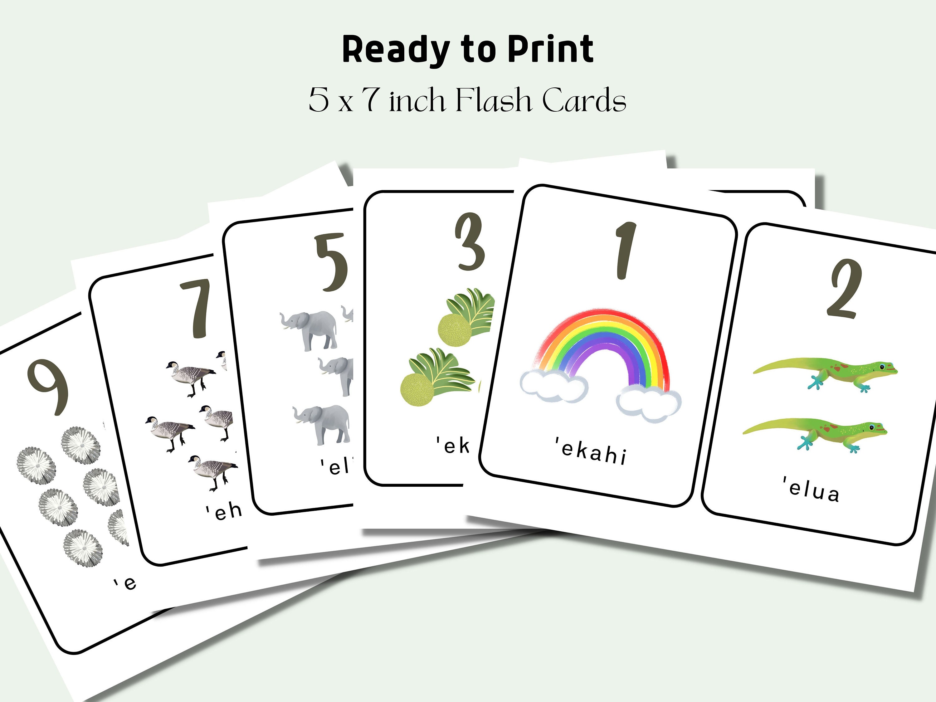 Hawaiian Educational Printable Flash Cards: Hawaiian Alphabet, Numbers ...