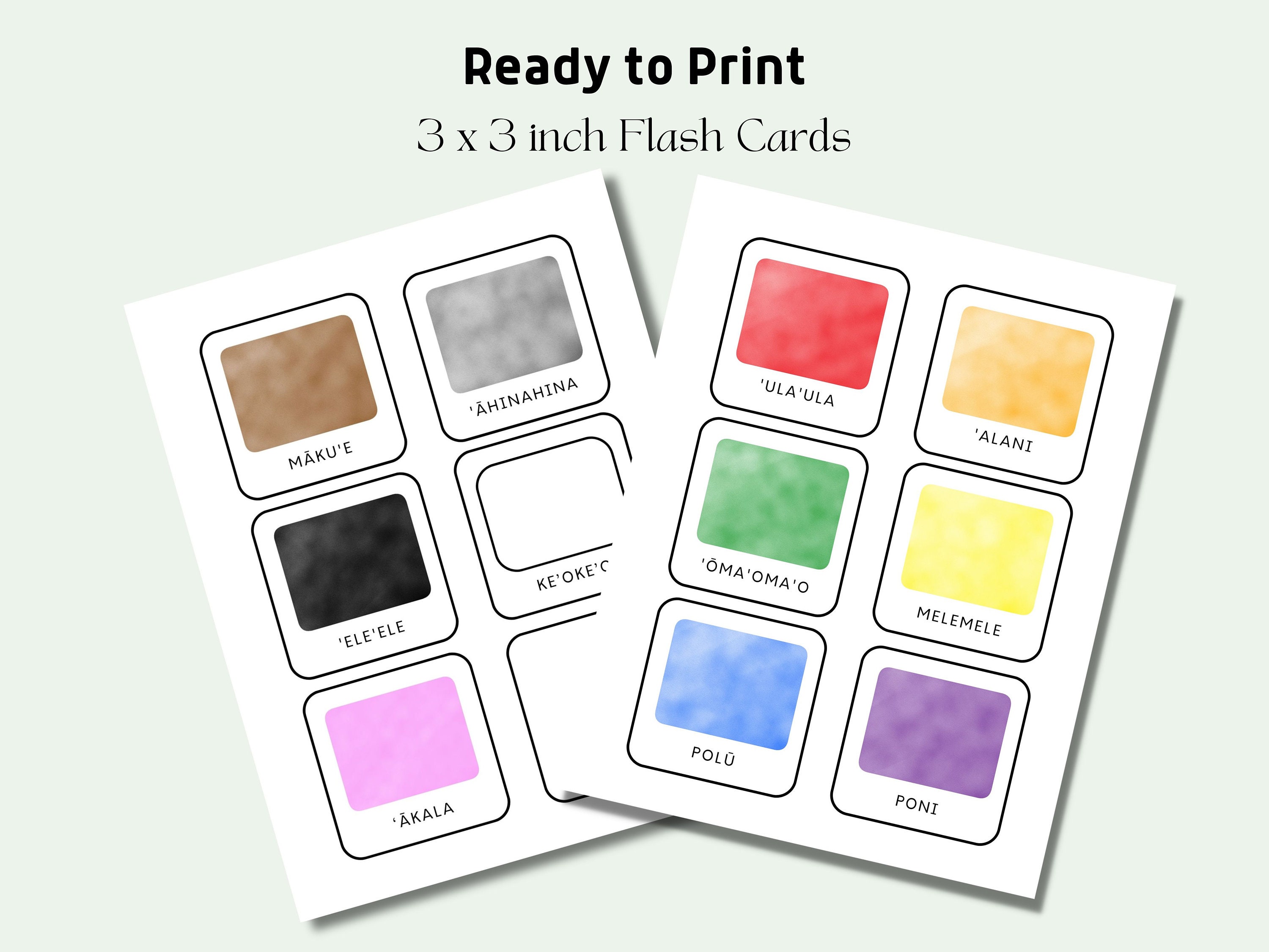 Hawaiian Educational Printable Flash Cards: Hawaiian Alphabet, Numbers ...