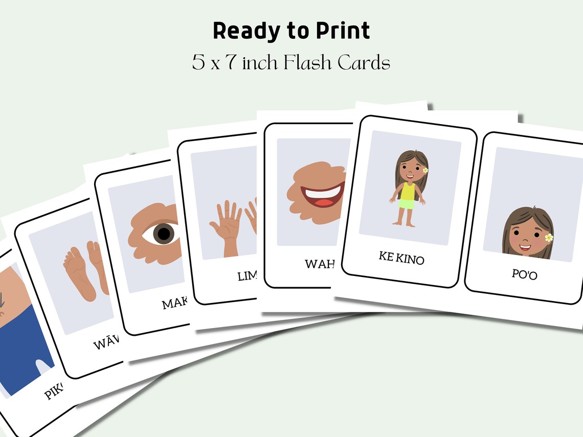 Hawaiian Educational Printable, Body Parts in Hawaiian, 'Ōlelo Hawai'i ...