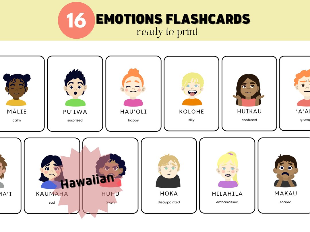 Pehea ʻoe? | How Are You? Hawaiian Emotions & Feelings Flashcards ...