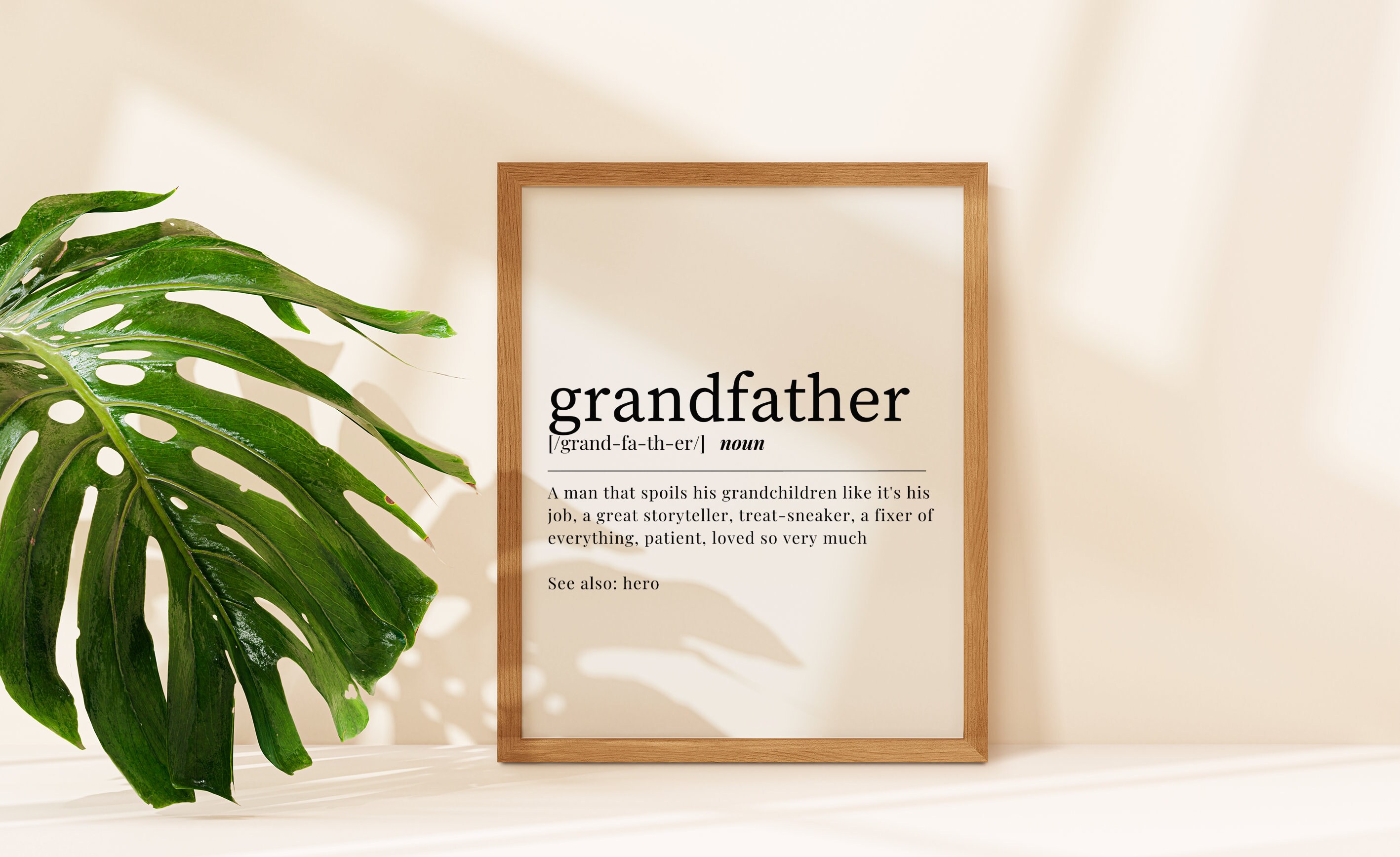 Grandfather Definition, Digital Download Print, Gifts for Grandpa ...