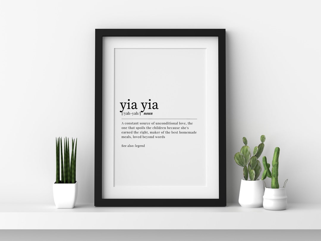 Yia Yia Definition, Mother's Day, Gifts for Yia Yia, Wall Art, Mother's ...