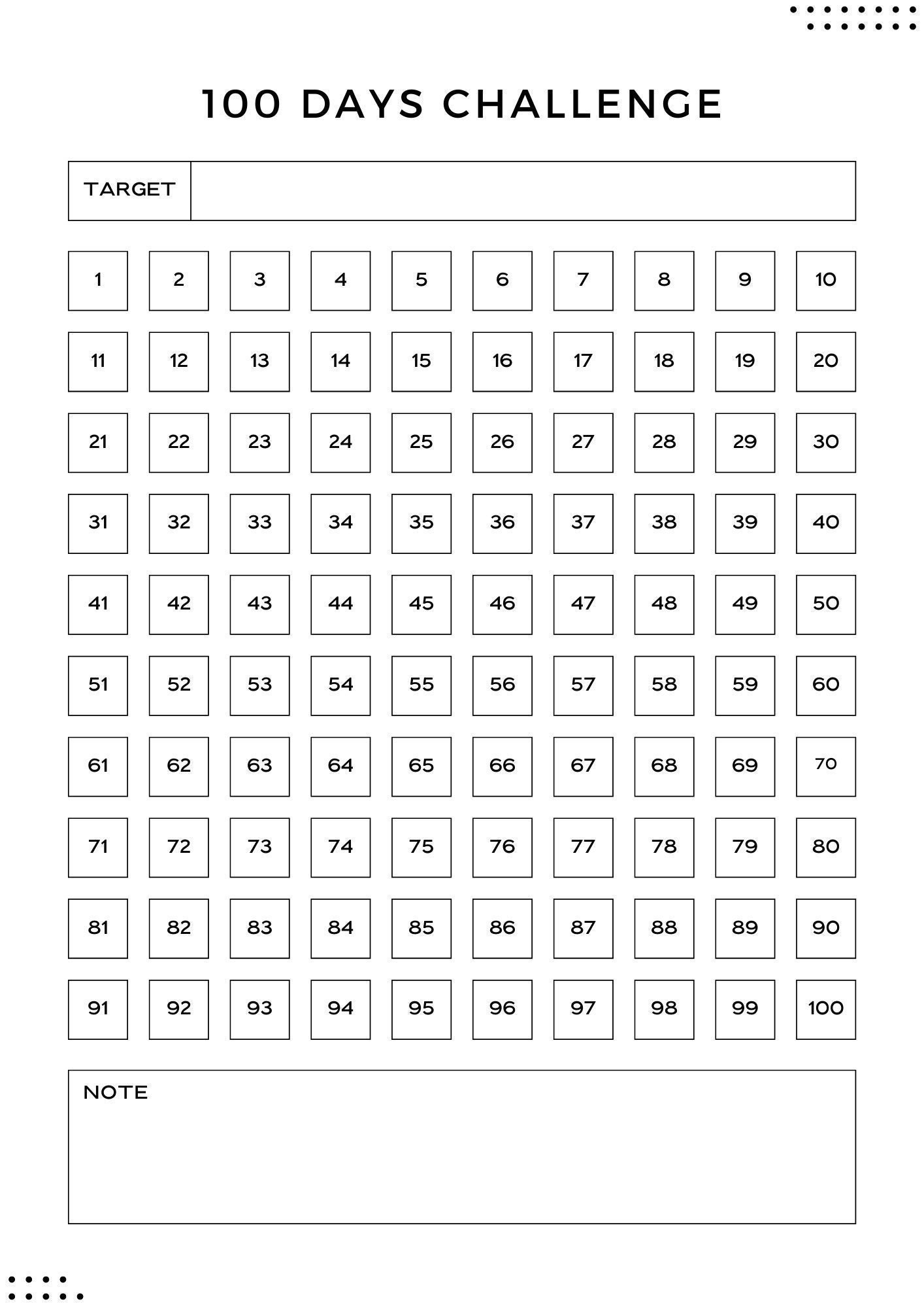 100 Day Challenge Digital Habit Tracker - Etsy