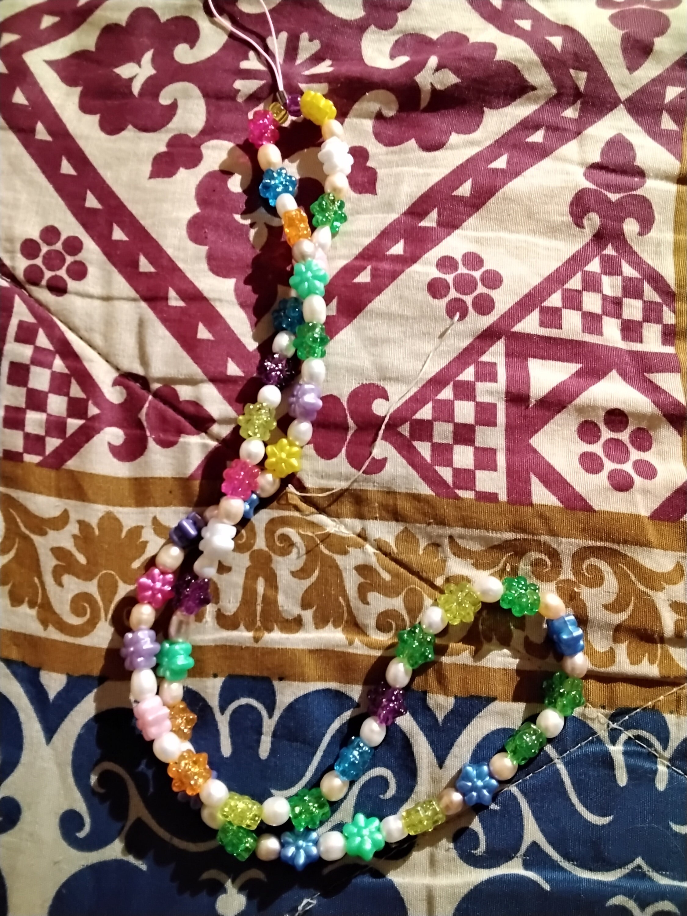 Flower Phone Charm,long Phone Charm,pony Bead Charm,floral Charm,cute ...