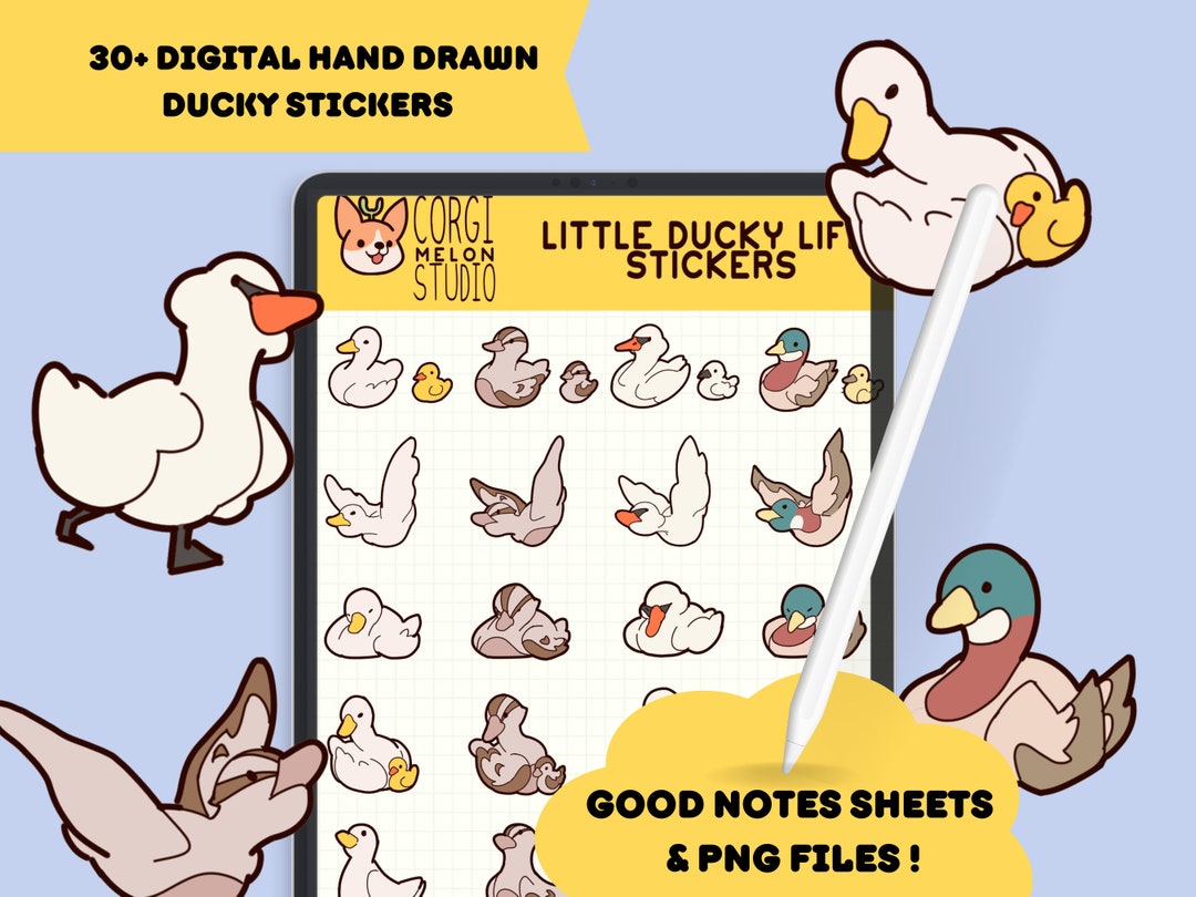 Little Ducks Digital Stickers 30+, Hand Drawn, Pre-cropped, Spring ...