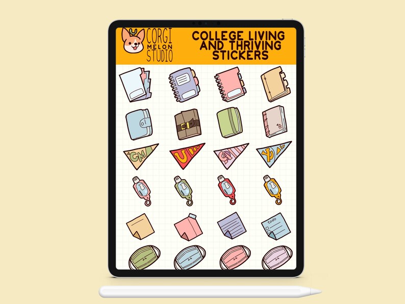 College Living and Thriving Digital Stickers for Goodnotes, 100+ Pre ...