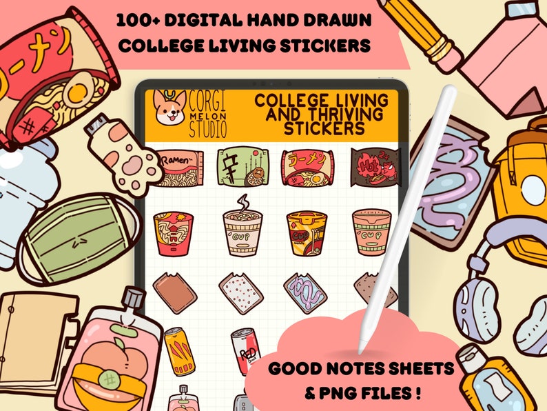 College Living and Thriving Digital Stickers for Goodnotes - Etsy