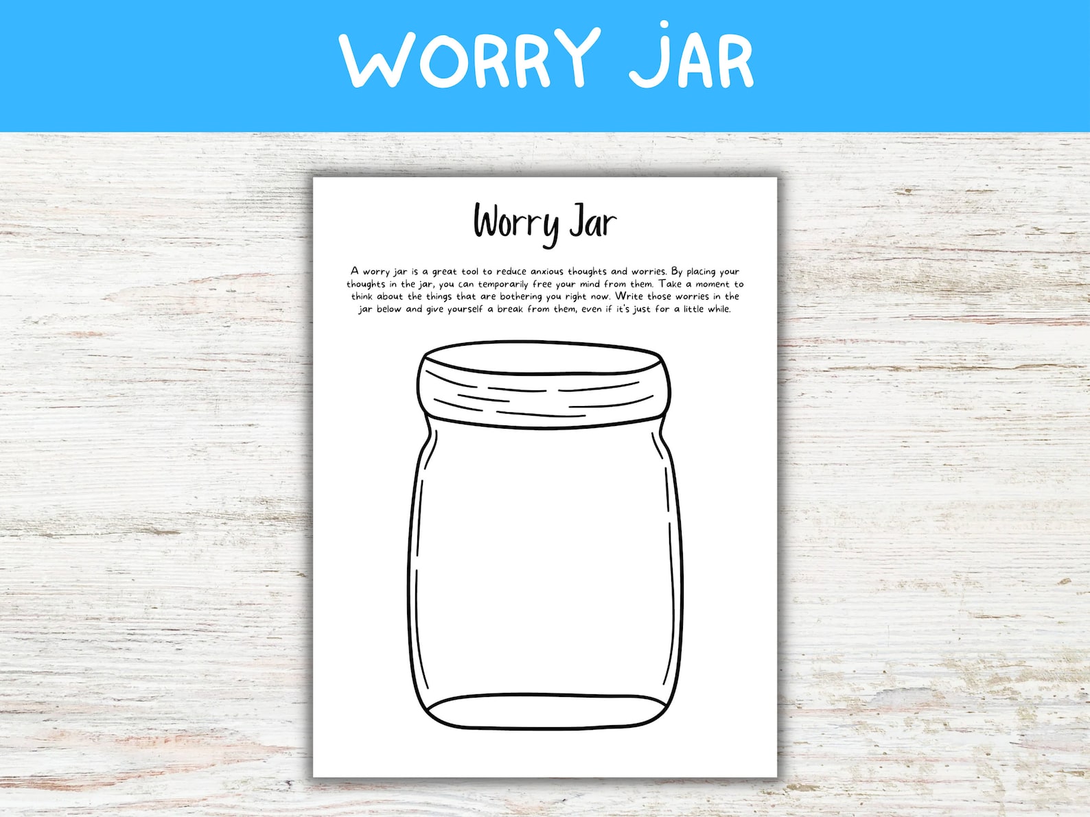 Worry Jar, Stress and Anxiety Relief for Kids and Teens, Depression ...