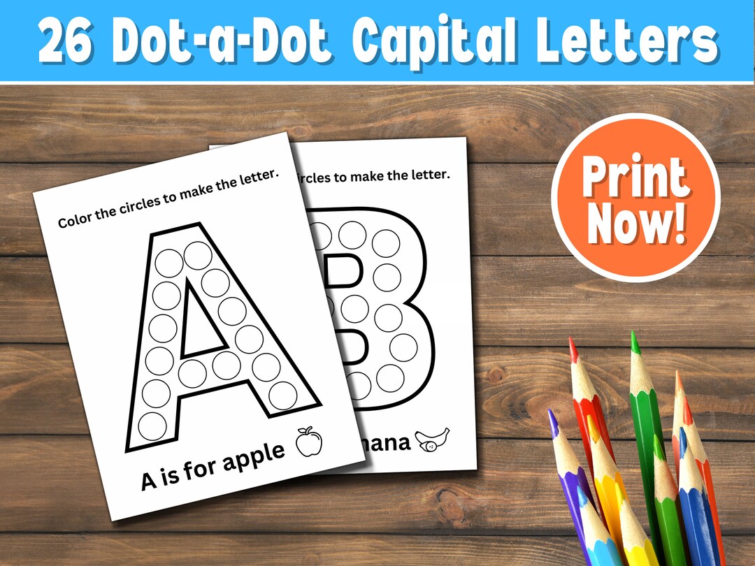 Printable Preschool Worksheets, Dot a Dot Alphabet Writing, Montessori ...