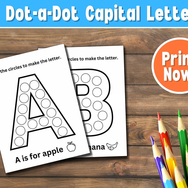 Printable Preschool Worksheets, Dot a Dot Alphabet Writing, Montessori ...