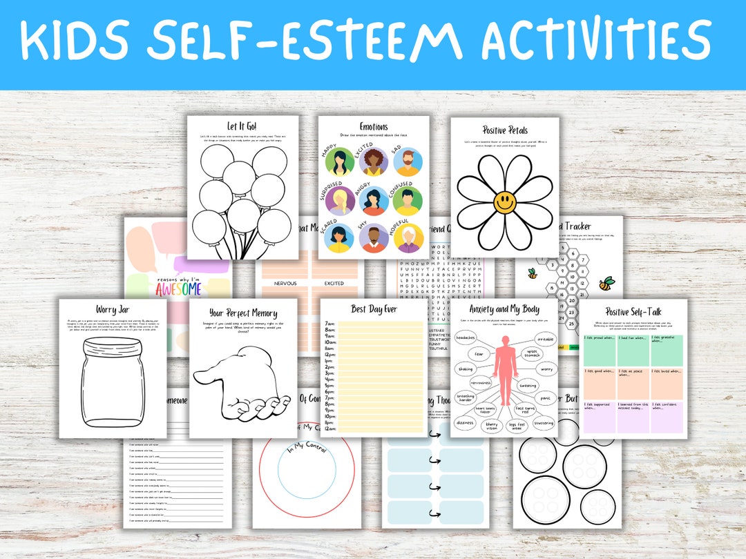 Kids Mental Health Printable Bundle, Anxiety Worksheets for Kids and ...