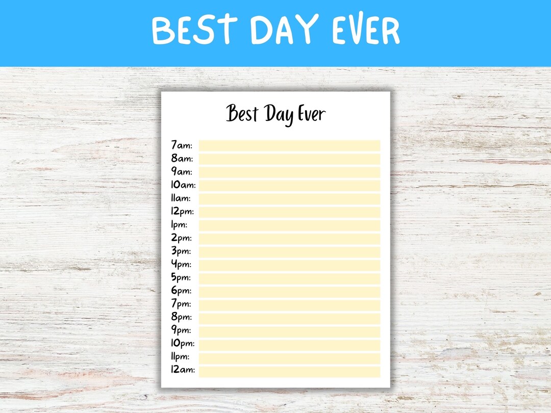 Best Day Ever Worksheet, Emotional Learning Worksheet, Anxiety ...