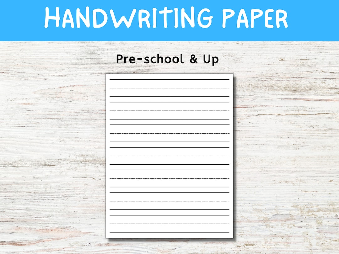 Practice Writing Paper, Penmanship Paper, Blank Handwriting Worksheet ...