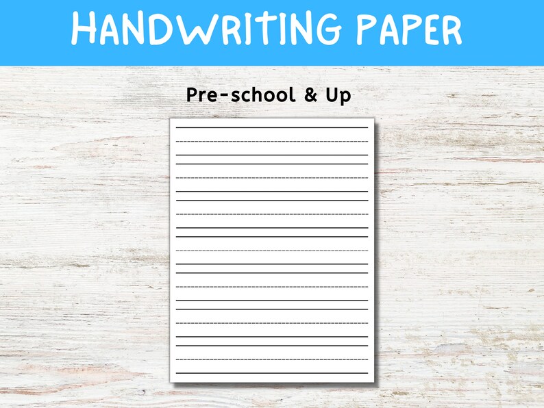 Practice Writing Paper, Penmanship Paper, Blank Handwriting Worksheet ...