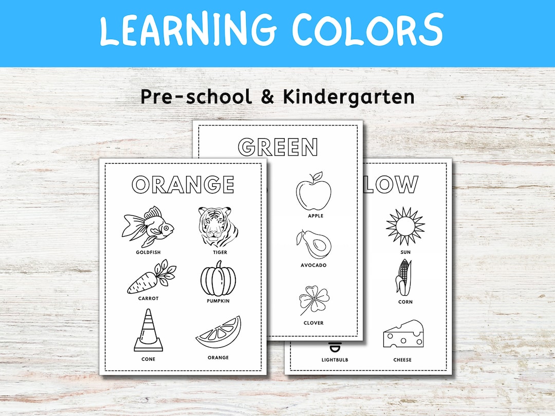 Learning Colors, Preschool Pre-k and Kindergarten Printables, Activity ...