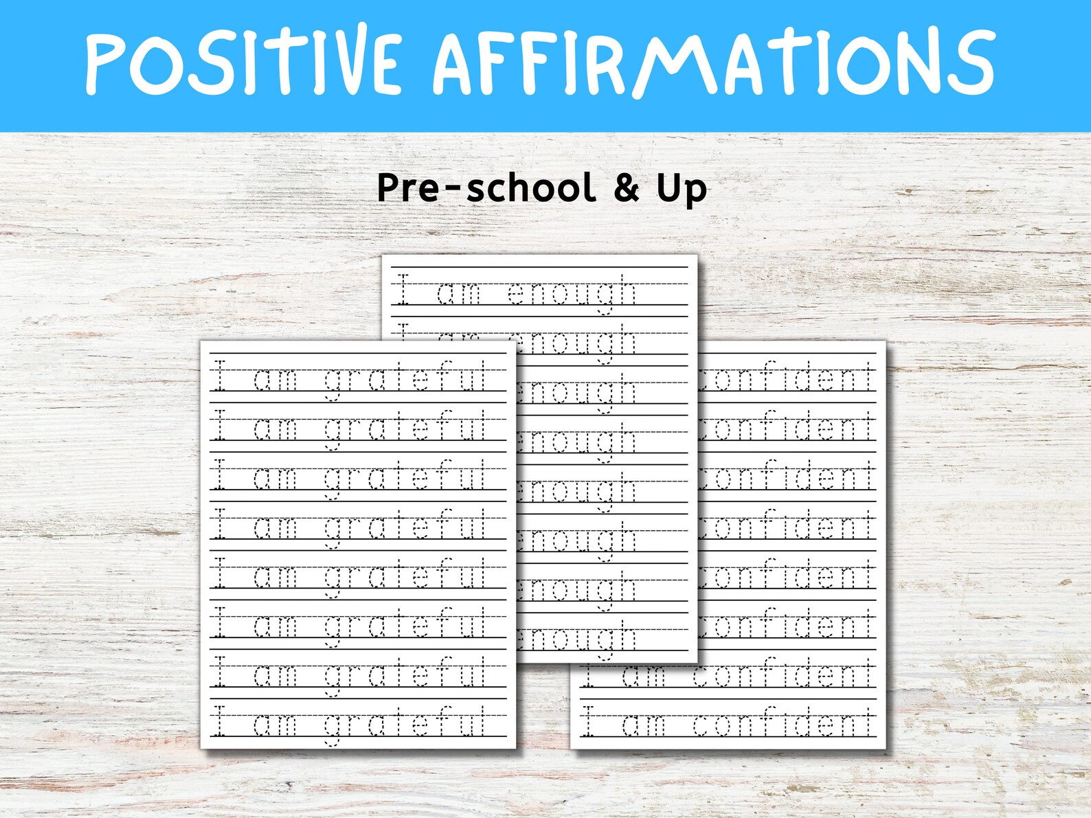 Positive Affirmations for Kids, Kids Tracing Sheet, Handwriting ...
