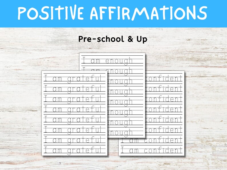 Positive Affirmations for Kids, Kids Tracing Sheet, Handwriting ...