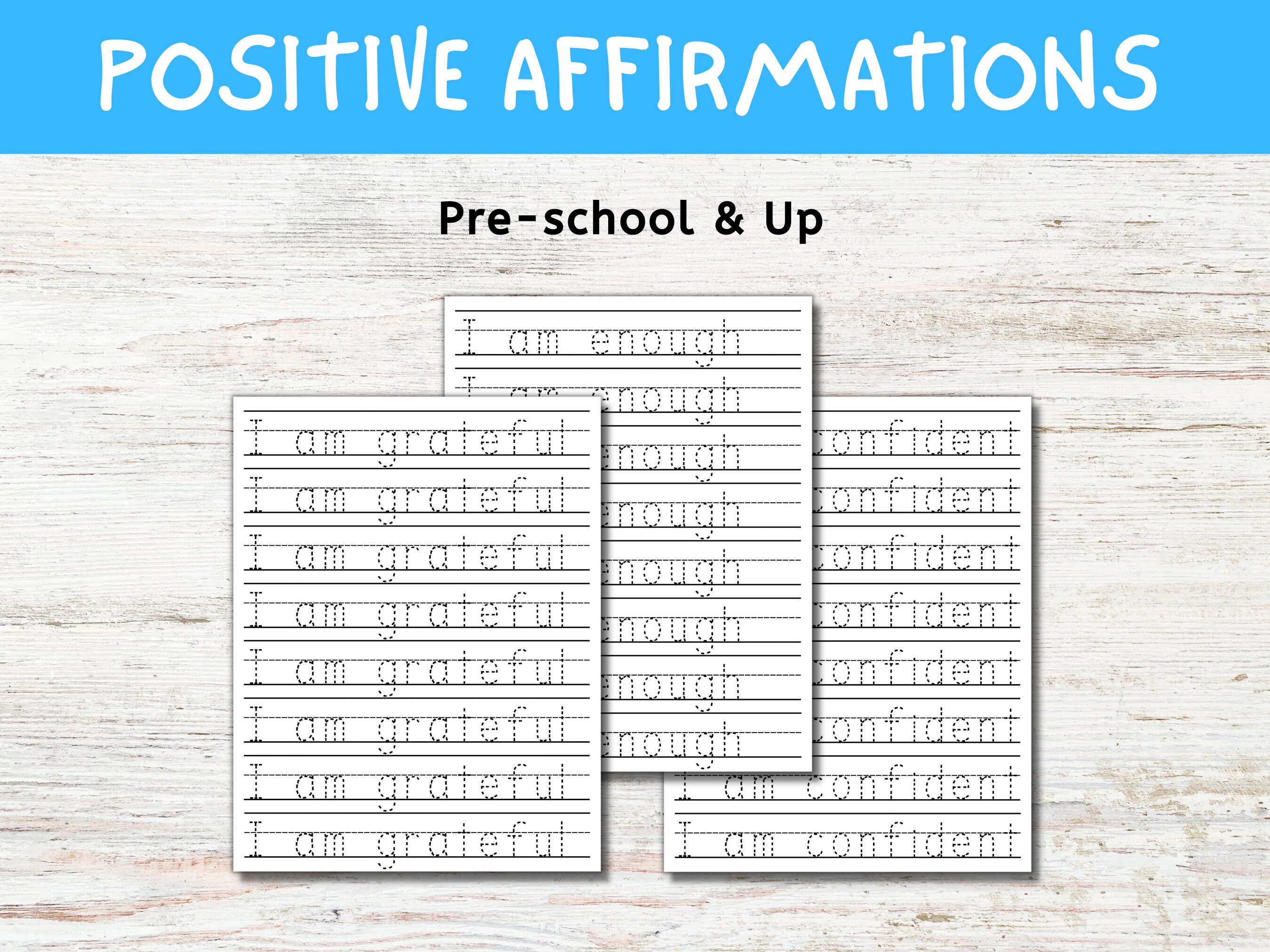 Positive Affirmations for Kids, Kids Tracing Sheet, Handwriting ...