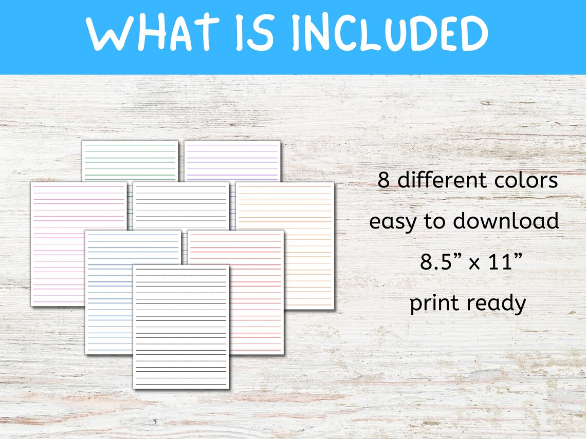 Practice Writing Paper, Penmanship Paper, Blank Handwriting Worksheet ...