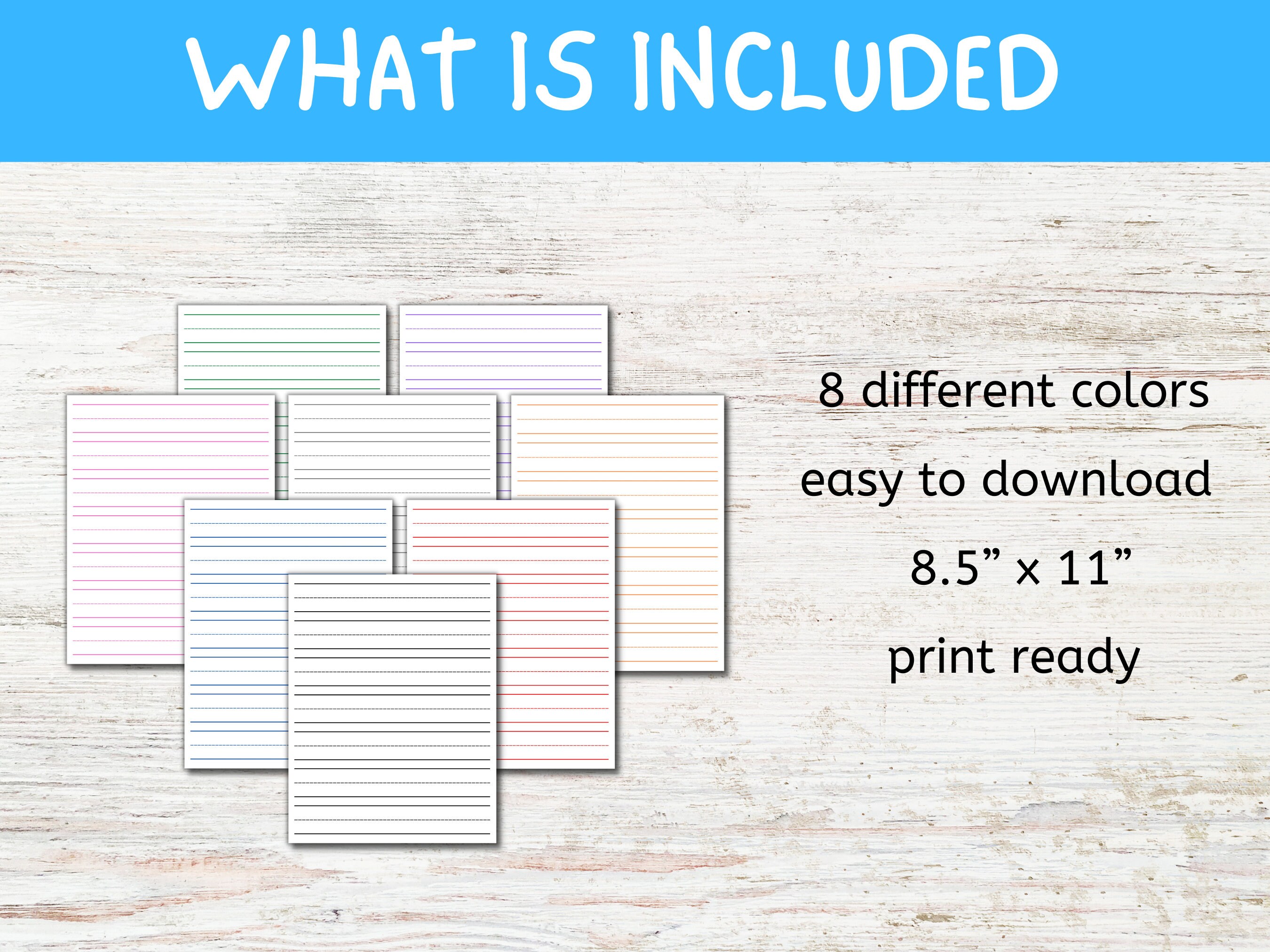 Practice Writing Paper, Penmanship Paper, Blank Handwriting Worksheet ...