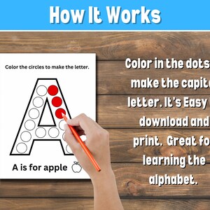 Printable Preschool Worksheets, Dot a Dot Alphabet Writing, Montessori ...