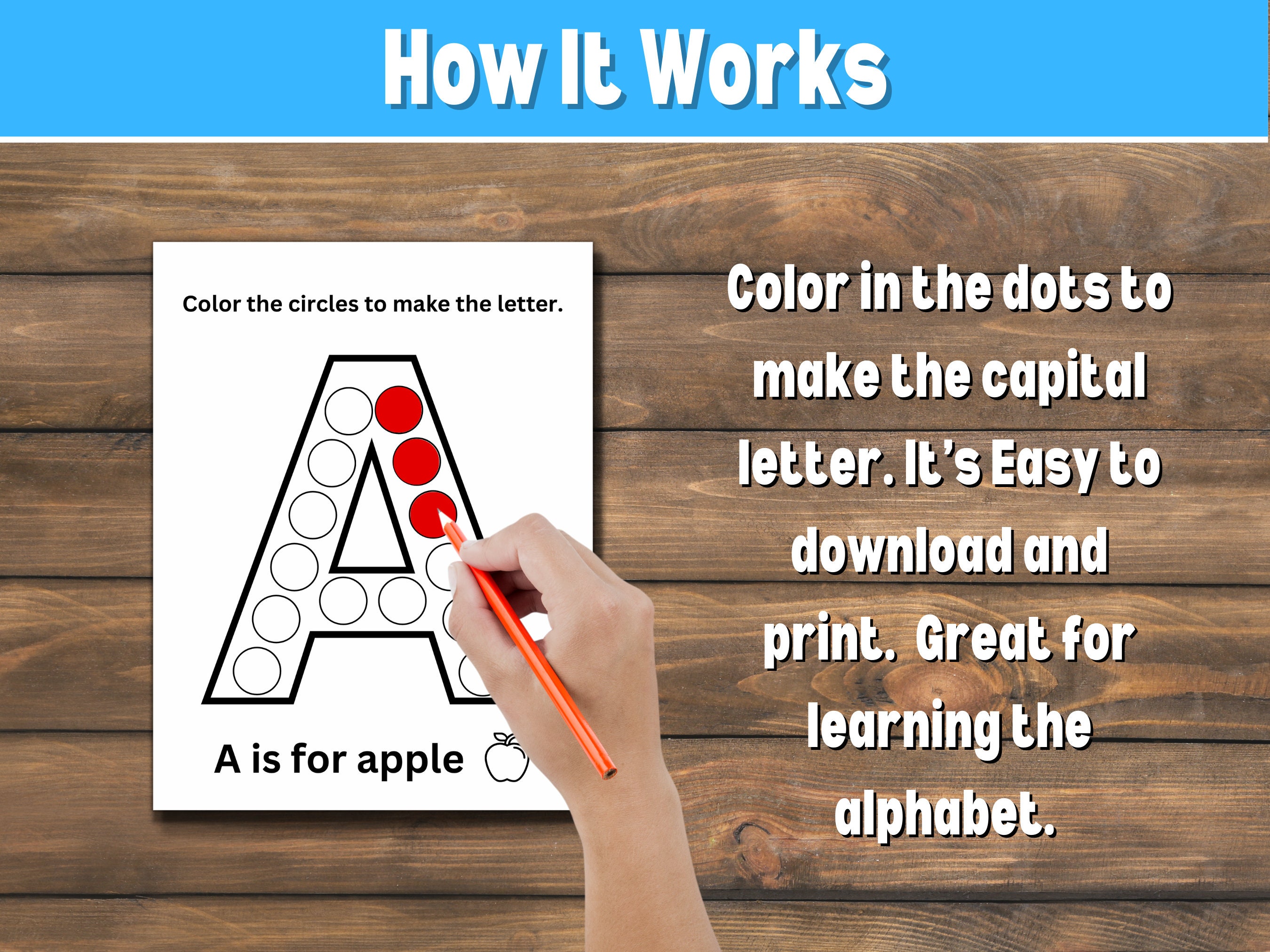 Printable Preschool Worksheets, Dot a Dot Alphabet Writing, Montessori ...