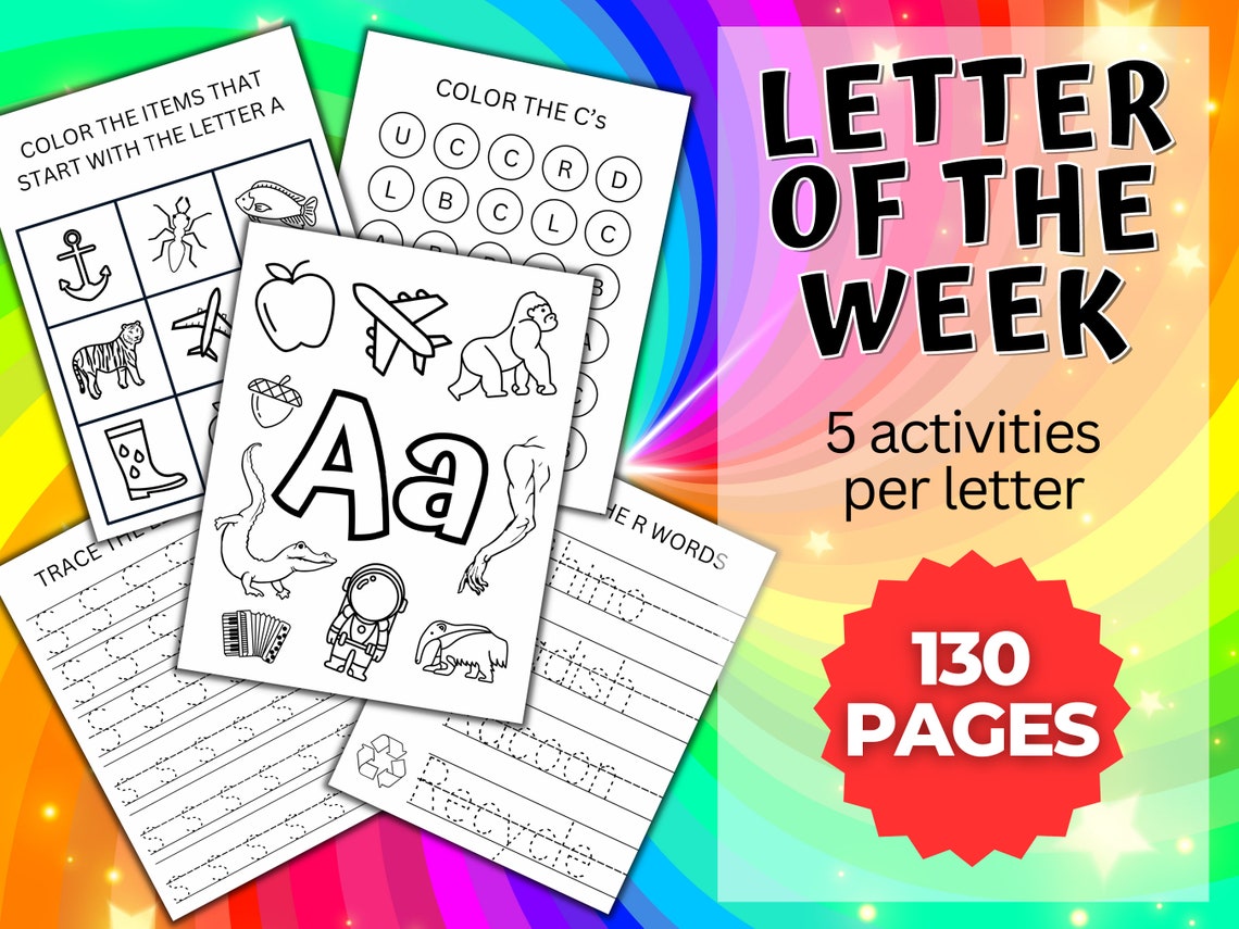Letter of the Week Printable, Kindergarten Worksheet, Alphabet Tracing ...