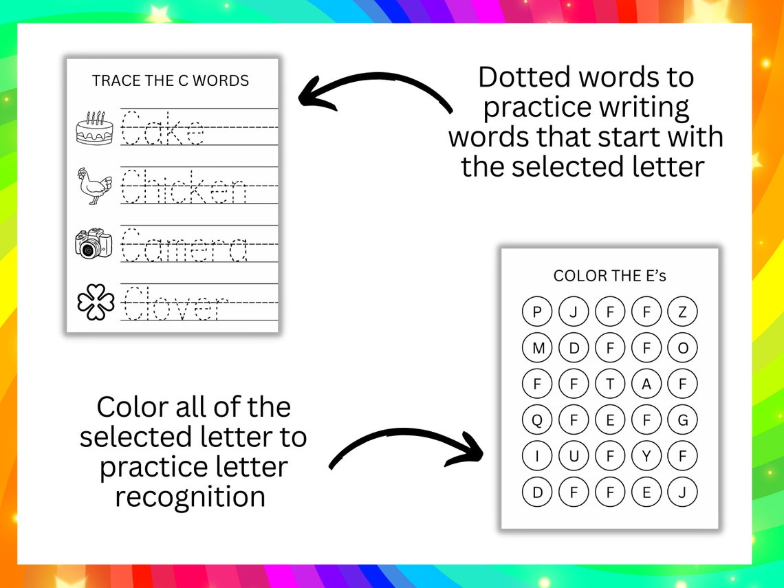 Letter of the Week Printable, Kindergarten Worksheet, Alphabet Tracing ...