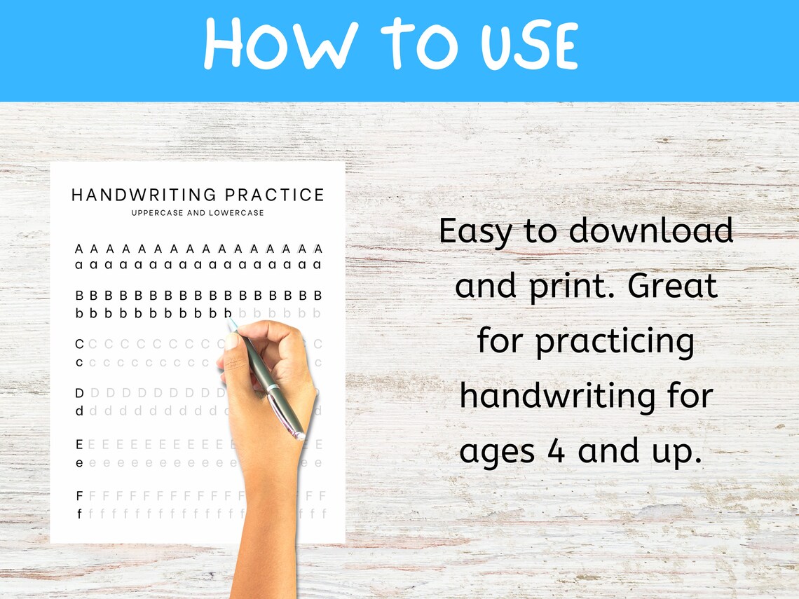 Handwriting Practice Sheets, Handwriting for Kids and Adults, Kids ...