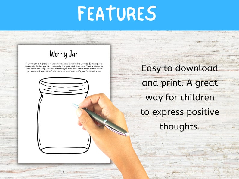 Worry Jar, Stress and Anxiety Relief for Kids and Teens, Depression ...